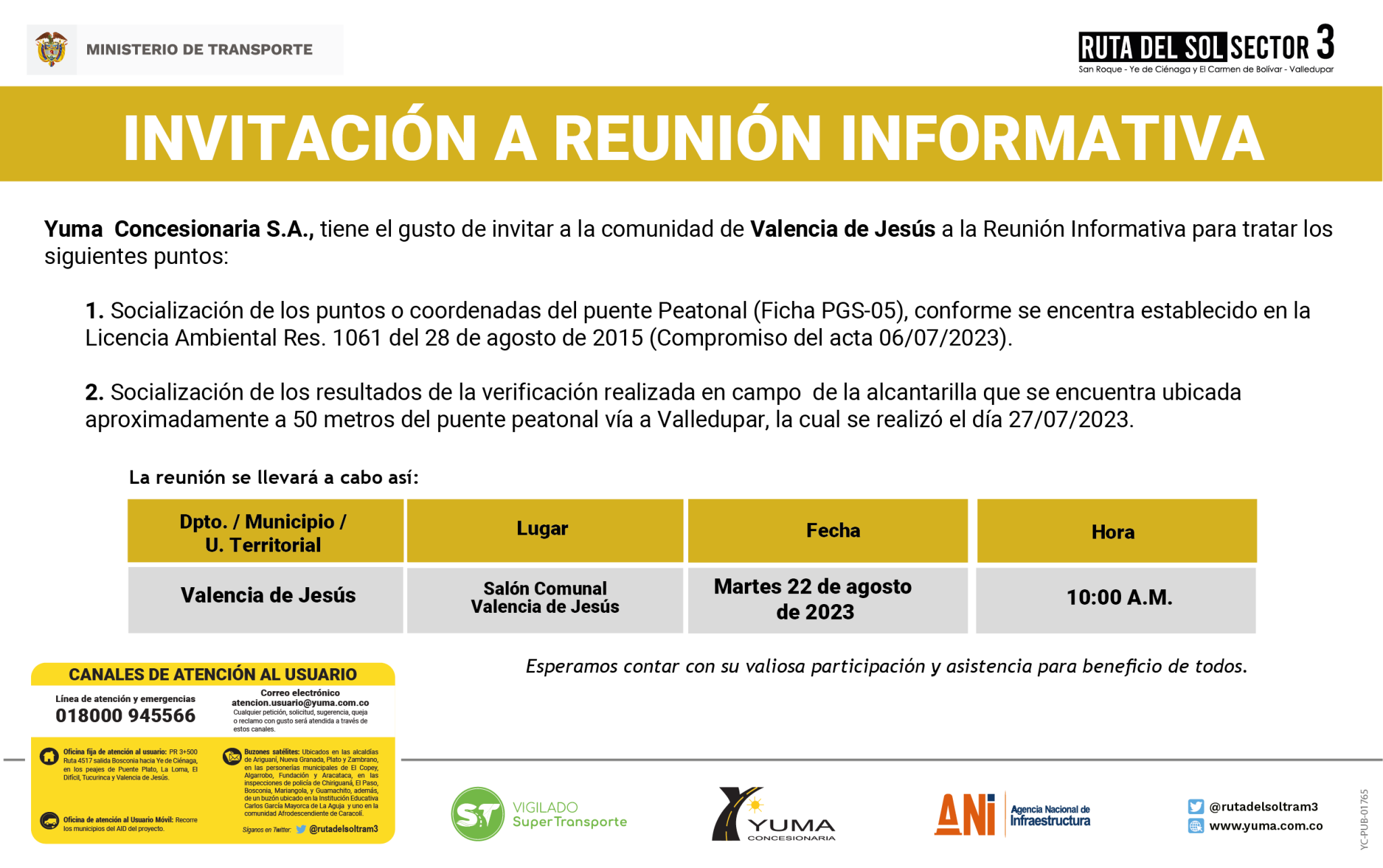 Invitación a reunión informativa Comunidad Valencia de Jesus - Yuma ...